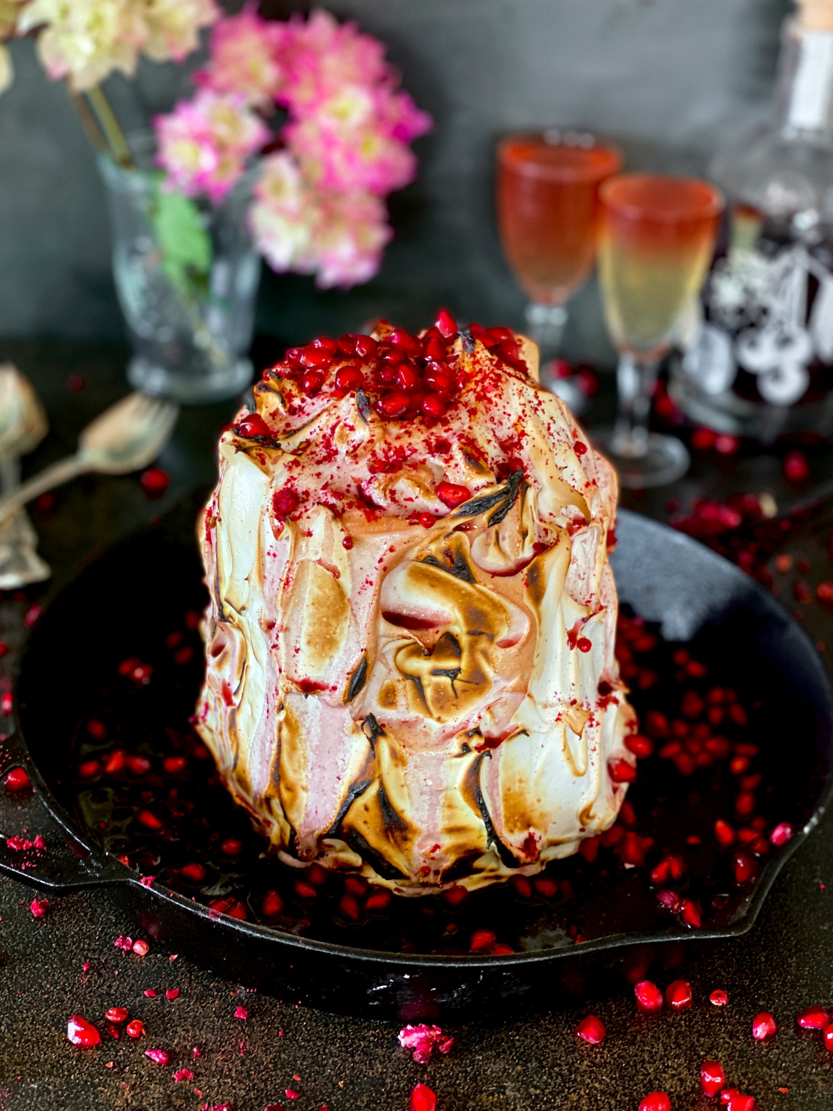Chocolate Baked Bomb Alaska Flambé | The Ironclad Co.