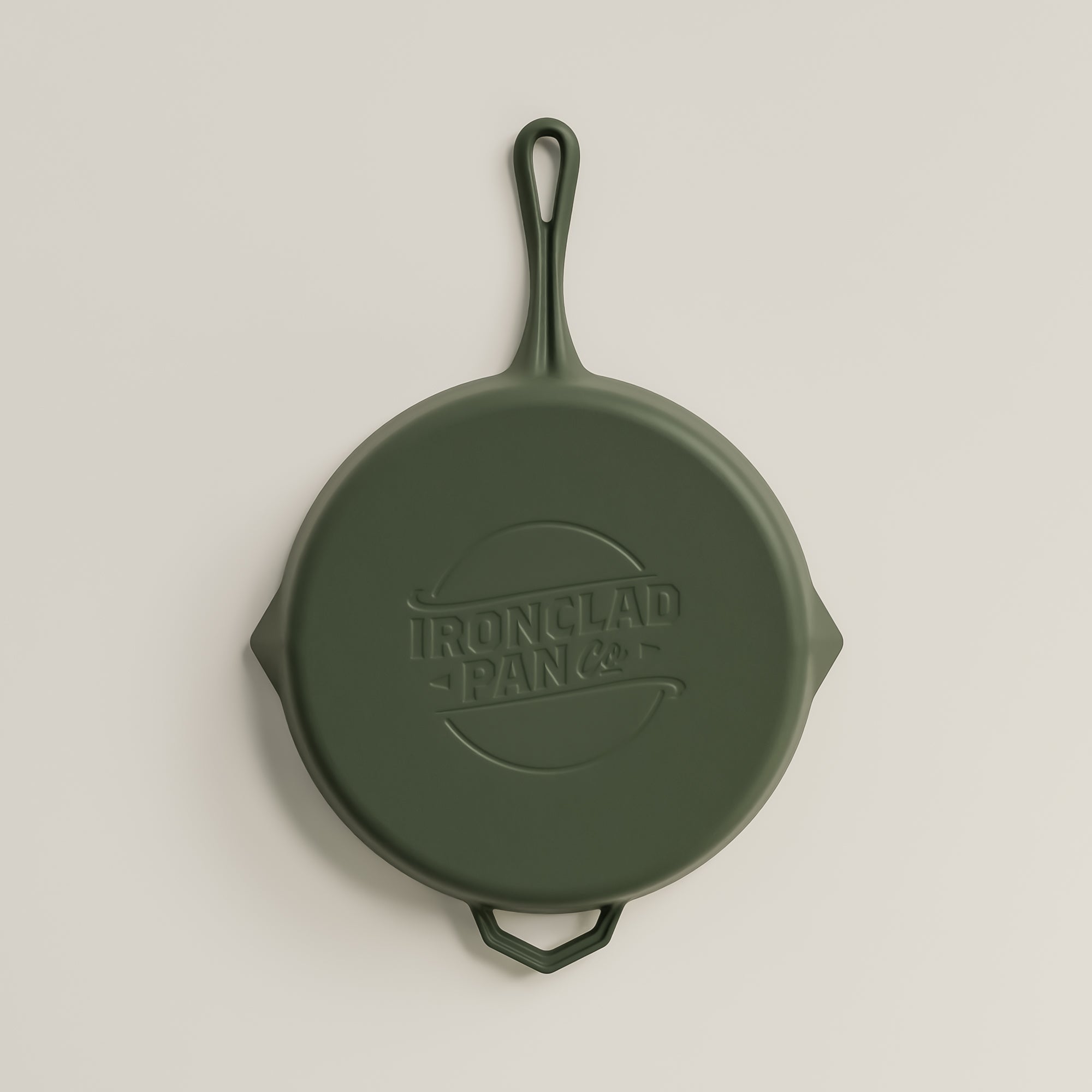 Ironclad Co | Satin Enamel 28cm Olive Leaf Legacy Pan | Cast Iron ...